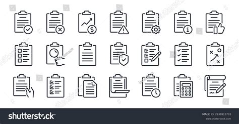 Clipboard Checklist Report Survey Agreement Editable Stock Vector Royalty Free 2236913703