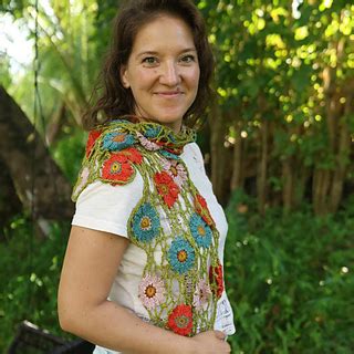 Ravelry Zinnia Flower Shawl Pattern By Mary Ann Gebhardt