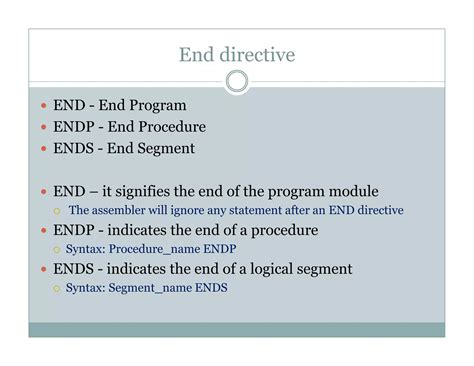 Assembler Directives And Basic Steps Alp Of 8086 Pdf