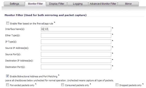 Configuring Monitor Filter Settings