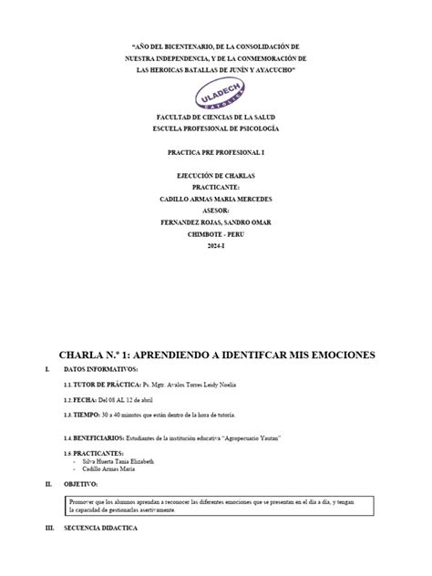 Charlas Del 08 Al 26 De Abril Maria Cadillo Compressed Compressed Pdf Las Emociones