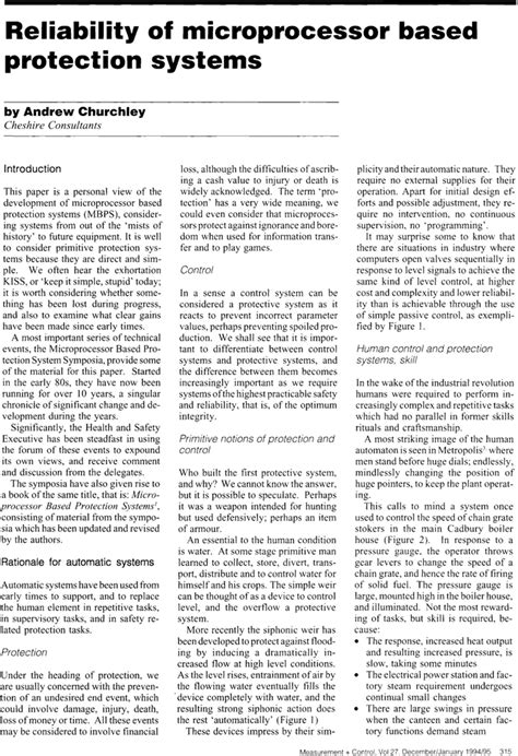 Reliability Of Microprocessor Based Protection Systems Andrew