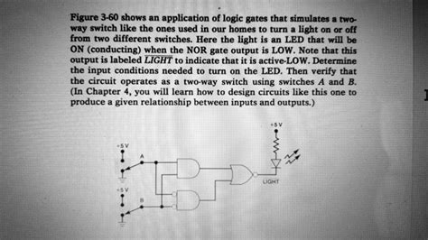 SOLVED Figure 3 60 Shows An Application Of Logic Gates That Simulates A Two Way Switch Like The