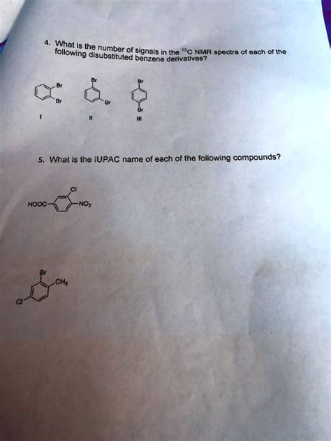 Solved What Is Following Thesnumber Of Signals In The C Nmr Spectra Gach Ihe Disubstituted