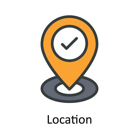 Location Vector Fill Outline Icon Design Illustration User Interface Symbol On White Background