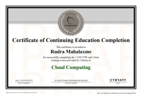 Rudra Mahalaxme On Linkedin Cybrary Cloudcomputing