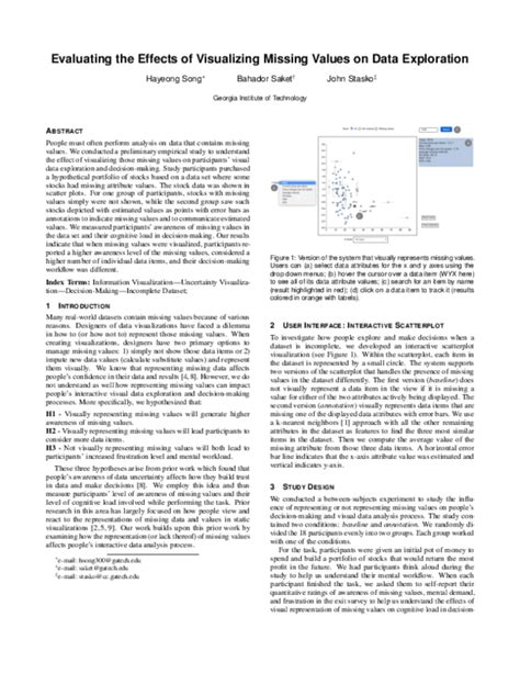 Pdf Evaluating The Effects Of Visualizing Missing Values On Data