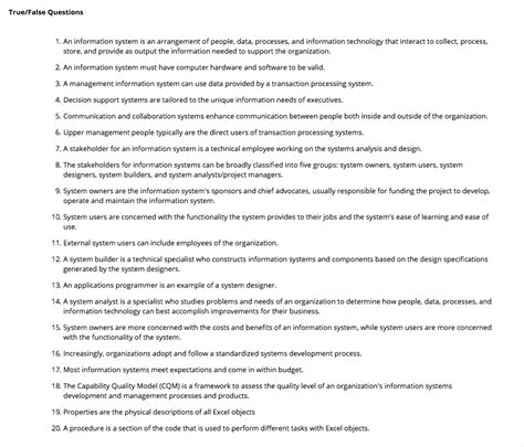 Solved True False Questions 1 An Information System Is An