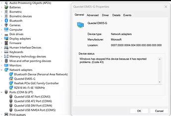 Quectel EM G Device Shows Yellow Bang In Device Manager LTE Standard Module Quectel Forums