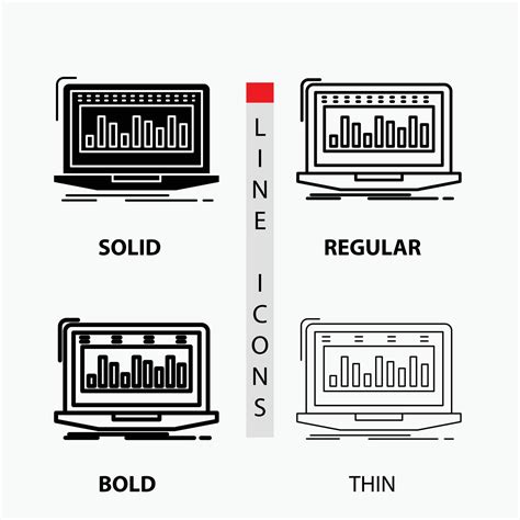 Data Financial Index Monitoring Stock Icon In Thin Regular Bold Line And Glyph Style