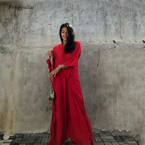 자외선 차단 여성 단색 풀오버와 긴 소매 레드 비치 블라우스 2021 봄 여름 수영복