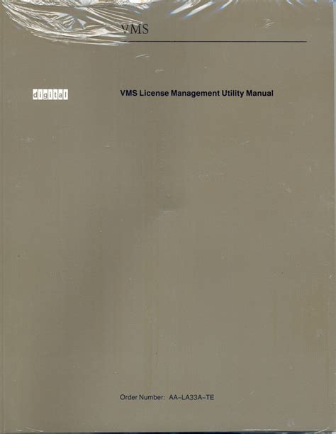 Vms License Management Utility Manual Book Computing History