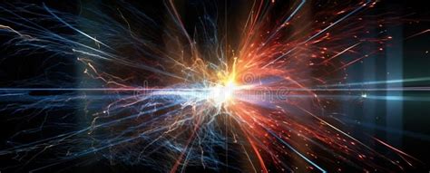 Particles Colliding And Exploding Science Concept Generative Ai Stock Illustration