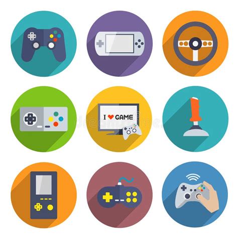 Video Games Controller Icons Set Stock Vector Illustration Of Entertainment Business 39488032