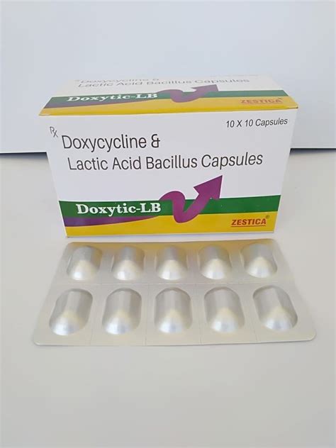 Doxycycline And Lactic Acid Bacillus 100mg Capsules Doxytic LB At 1125 Box Doxycycline And