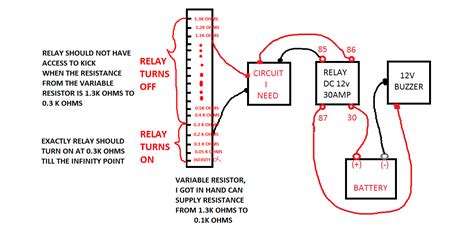control relay using a variable resistor