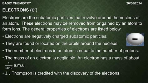 Sub Atomic Particles Protons Neutrons And Electronspptx
