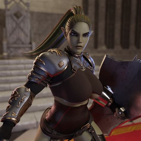 3d Printable Royal Warder Ursha Knight Presupported Qb Works By Qb Works