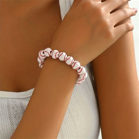 Dropship Baseball Charm Bracelets Softball Bracelet Baseball Beaded
