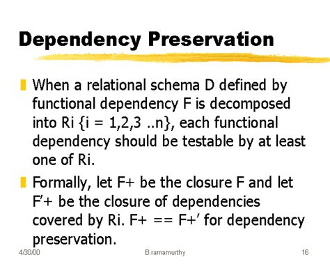 Dependency Preservation