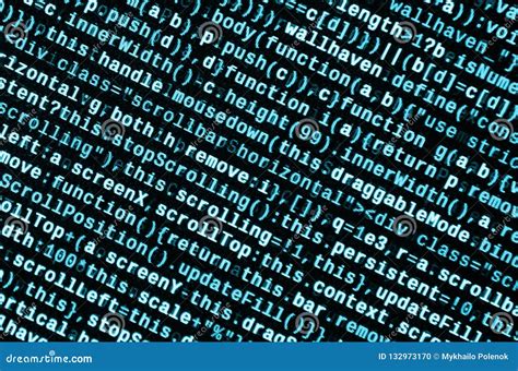 Writing Programming Code On Laptop Digital Binary Data On Computer