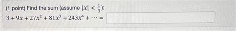 Solved Point Find The Sum Assume X