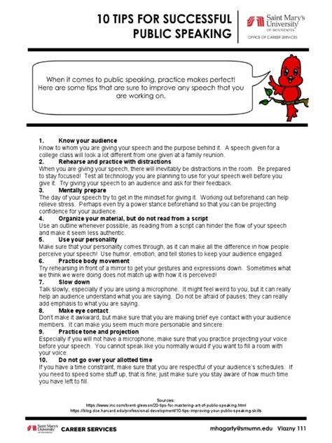 10 Tips For Successful Public Speaking Pdf