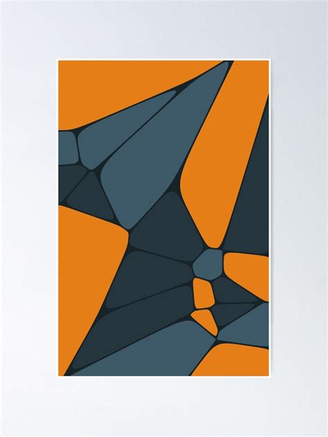 Orange Voronoi Partitions Thiessen Polygon Maps Poster For Sale By Teebeesdesign Redbubble