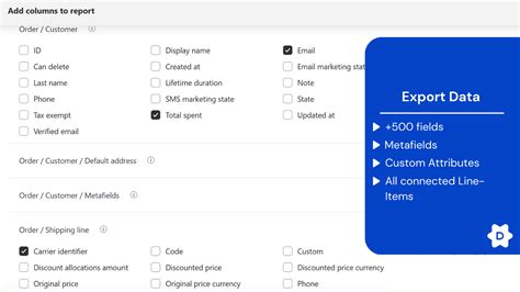datachamp order export xls csv shopify csv and excel export shopify