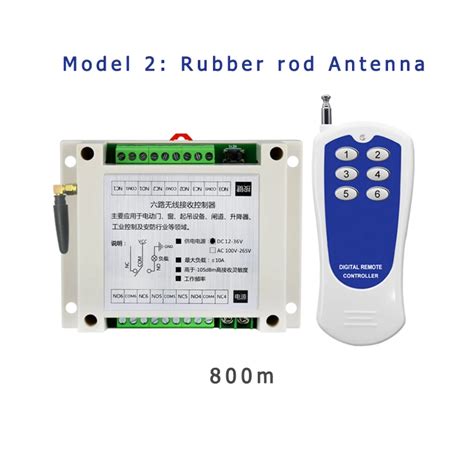 Universal Wireless Remote Control Switch 6ch Relay Receiver Module Dc12v 24v Or Ac100v 240v Rf