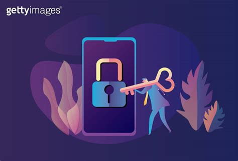 Businessman use key to unlock mobile phone lock stock illustration 이미지 1214273932 게티이미지뱅크