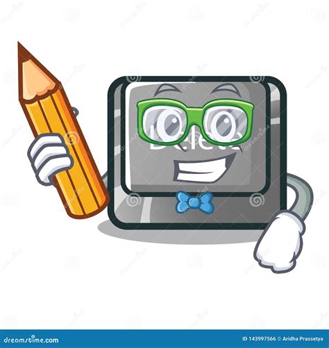 Student Cartoon Delete Button Located On Keyboard Stock Vector Illustration Of Commerce