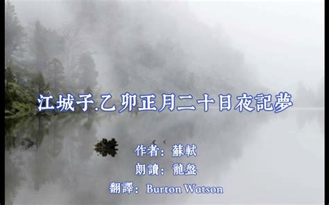 《江城子·乙卯正月二十日夜记梦》苏轼 朗诵 By 龙盘【中英字幕】 哔哩哔哩