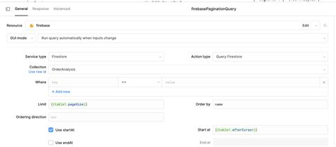 Setup Of Paginated Query For Firestore Queries And Resources Retool
