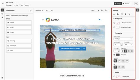 Edit Content Using The Web Designer Adobe Journey Optimizer