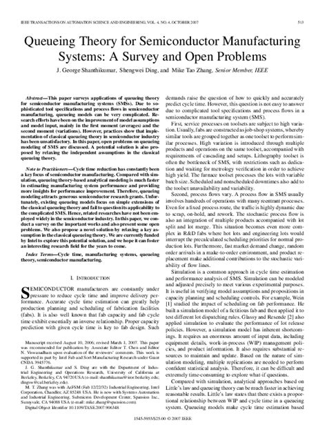 pdf queueing theory for semiconductor manufacturing systems a survey