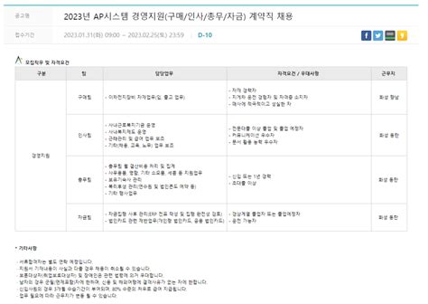 2023년 Ap시스템 경영지원구매인사총무자금 계약직 채용 공모전 대외활동 링커리어