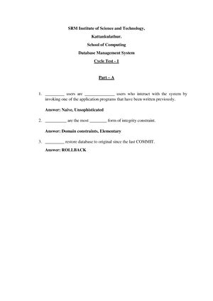 Dbms Unit Long Answers Consider A University Database For The Scheduling Of Classrooms For