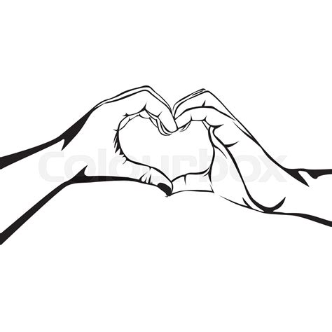Hands Making Heart Gesture Image Stock Vector Colourbox