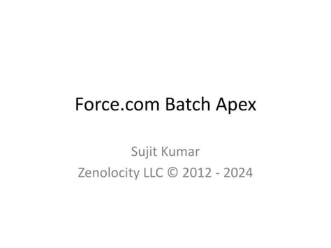 Sfdc Batch Apex Ppt