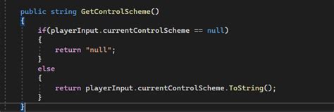 Playerinputcurrentcontrolscheme Giving Me Null Ref Exception Runity3d