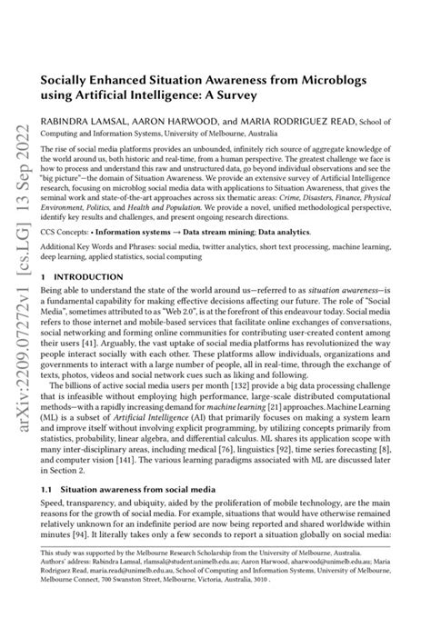 Socially Enhanced Situation Awareness From Microblogs Using Artificial Intelligence A Survey