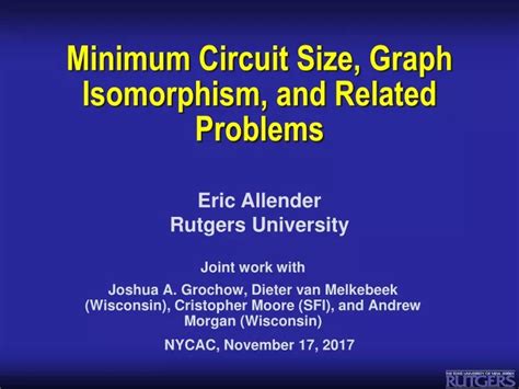 ppt minimum circuit size graph isomorphism and related problems