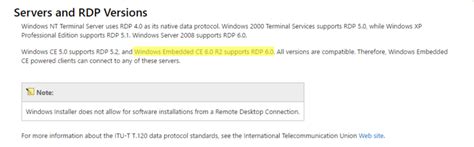 Rdp Connection Error Between Windows Ce 60 And Windows Server 2012 R2
