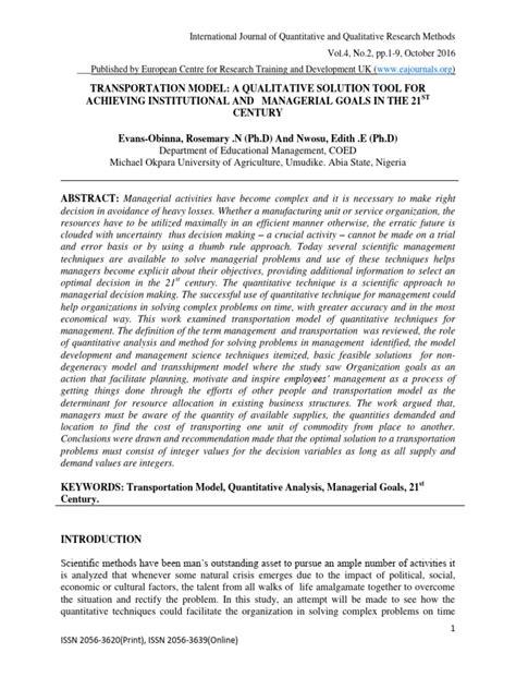 Transportation Model Download Free Pdf Methodology Quantitative Research