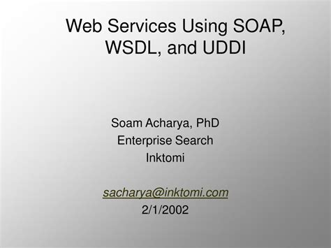 Ppt Web Services Using Soap Wsdl And Uddi Powerpoint Presentation