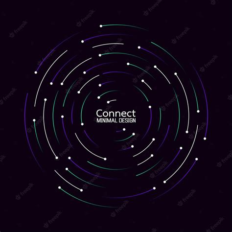 Premium Vector Data Flow Technology Network Connection Abstract Radial Vortex Circular Trail