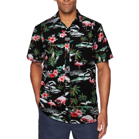 Mens Hawaiian Shirts Short Sleeve Tropical Shirts Button Up Aloha