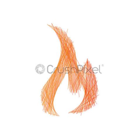 Linear Hand Drawn Fire Flame Campfire Editable Stroke Vector Illustration Stock Vector