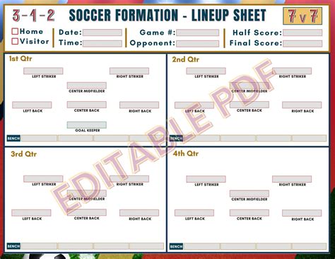 7v7 Soccer Lineup Template